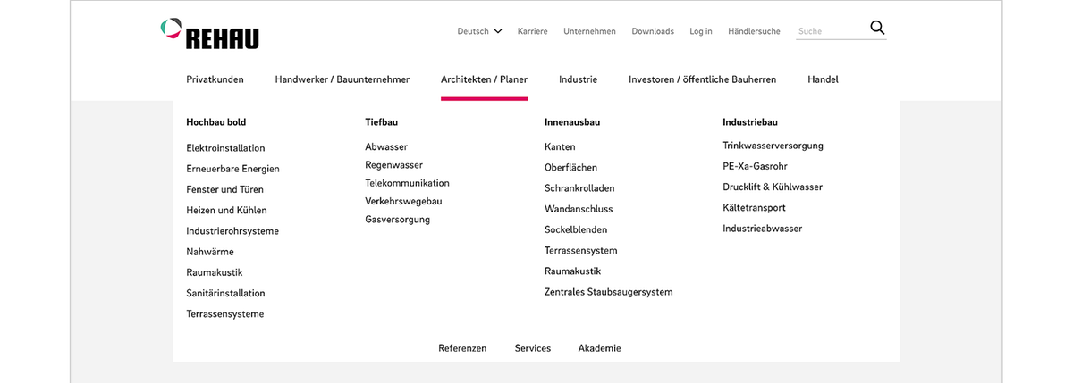 Navigation | REHAU Brand Portal