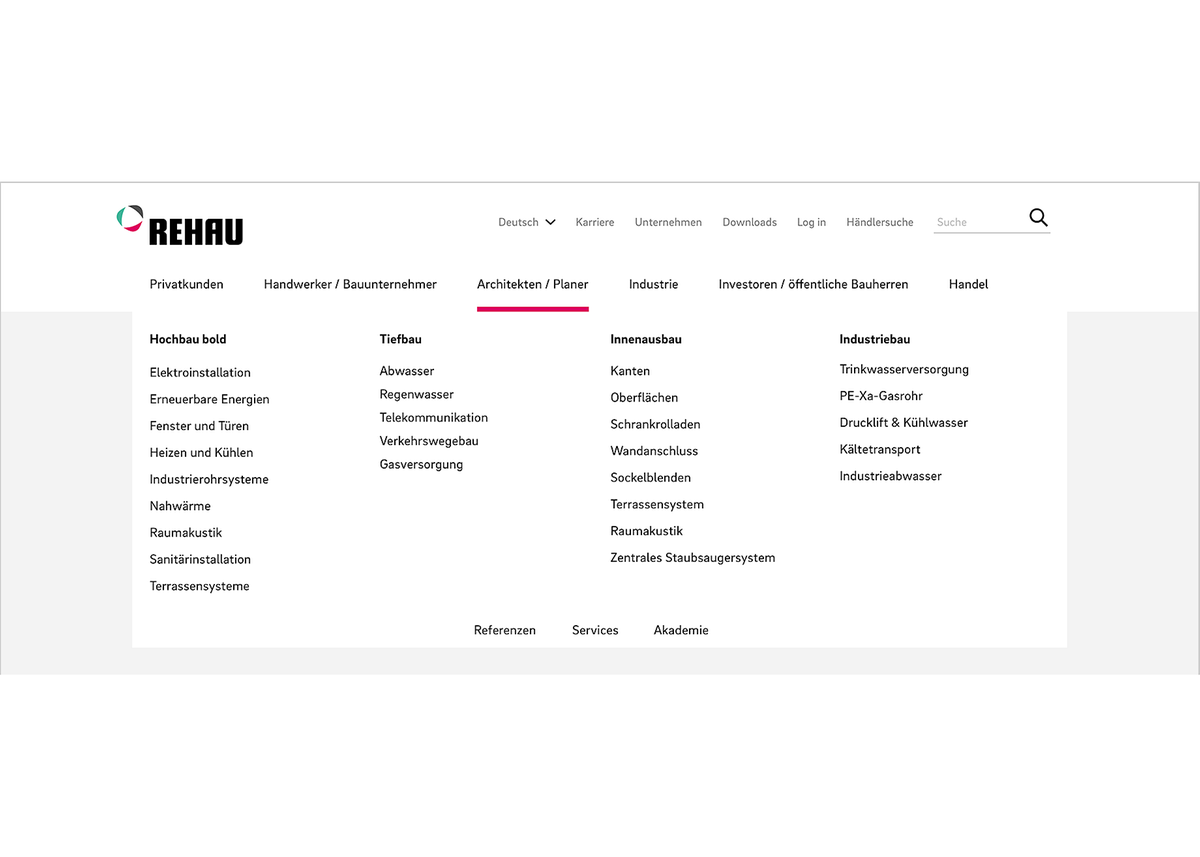 Navigation | REHAU Brand Portal